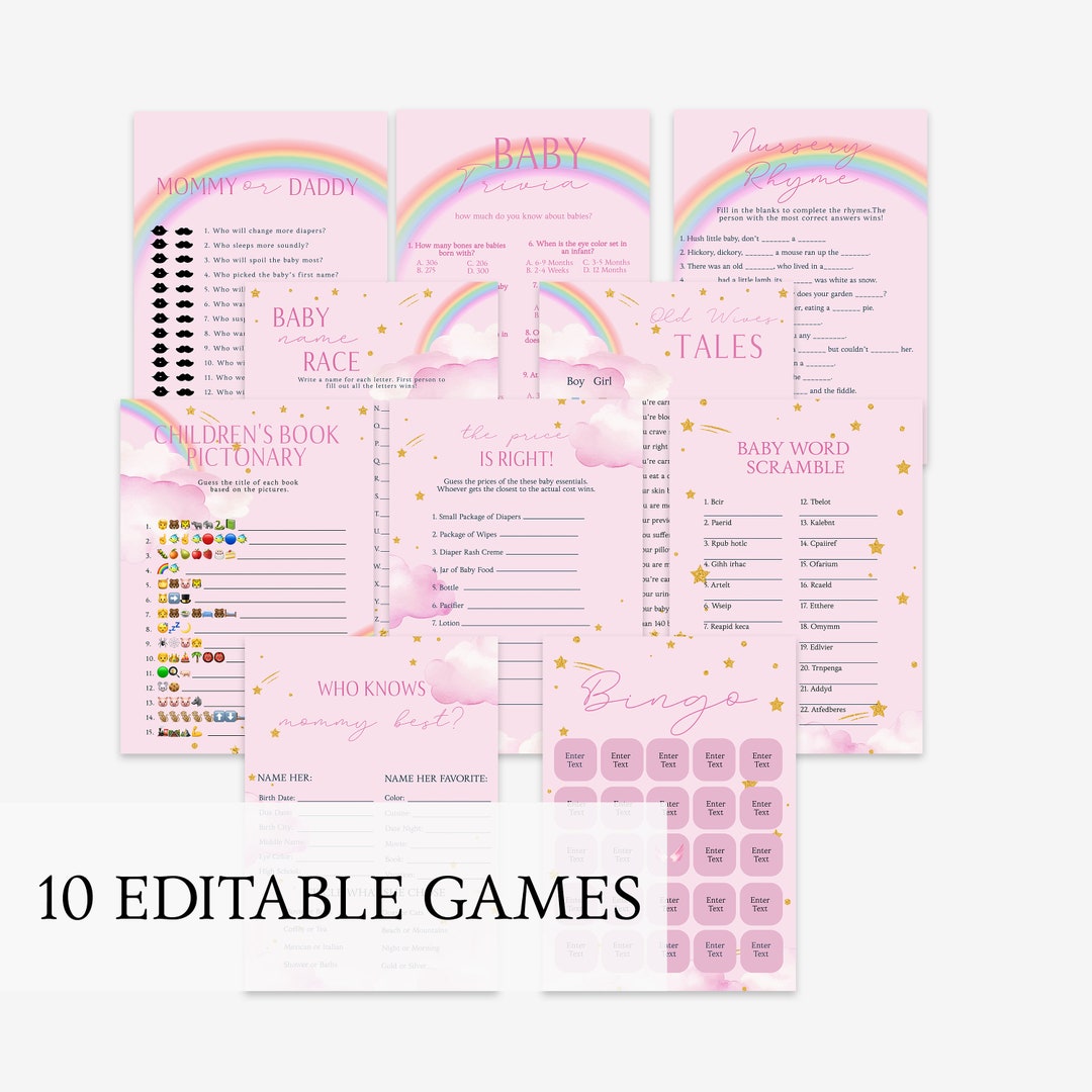 Editable Heaven Sent Baby Shower Game Bundle | Game Set | Self Edit ...