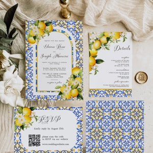 Lemon Wedding Invitation | Summer Wedding Invitation Bundle | Citrus ...