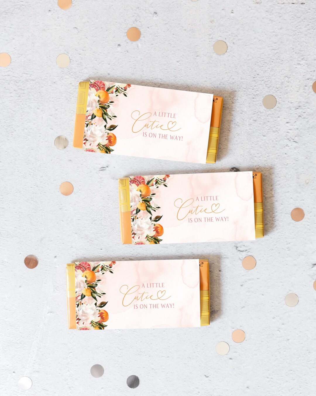 Floral Cutie Citrus Baby Shower Candy Wrapper Label | It's a Girl Party ...