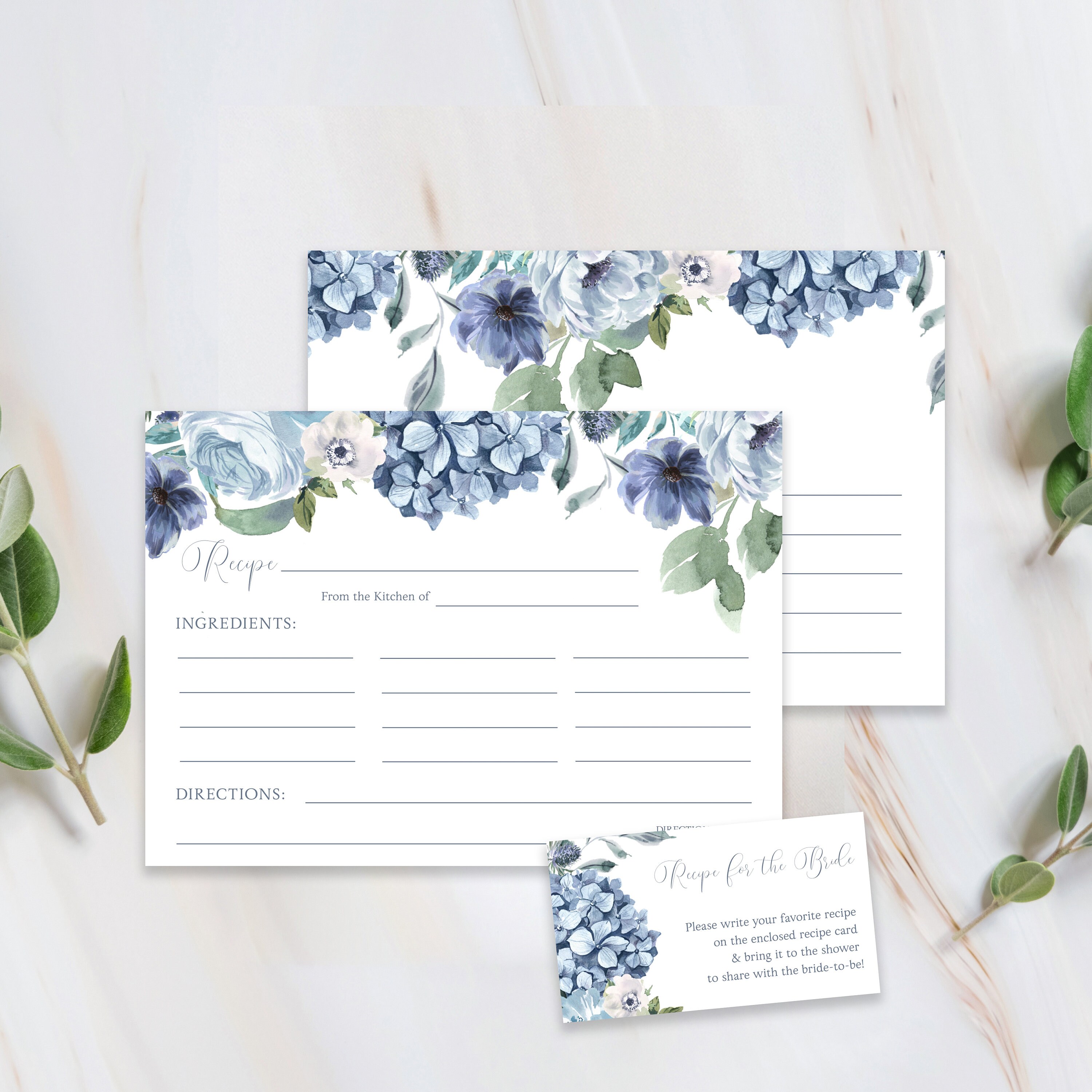 Something Blue Bridal Shower Bundle Dusty Blue Hydrangea - Etsy