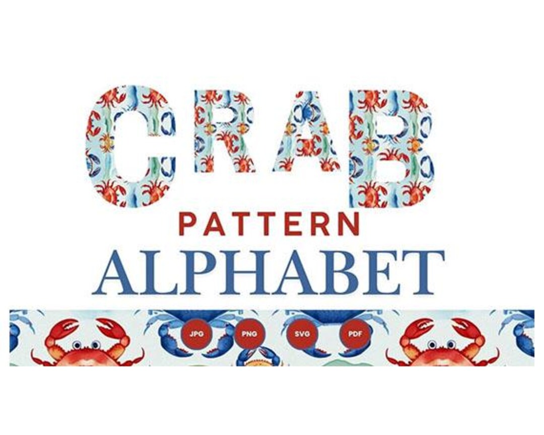 Crab Pattern Alphabet - Etsy