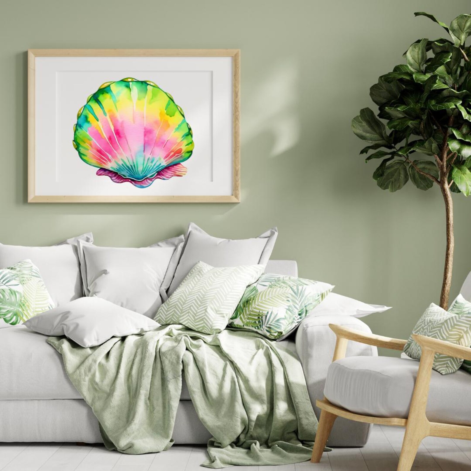 Watercolor Clam Shell – Digital Download - Etsy