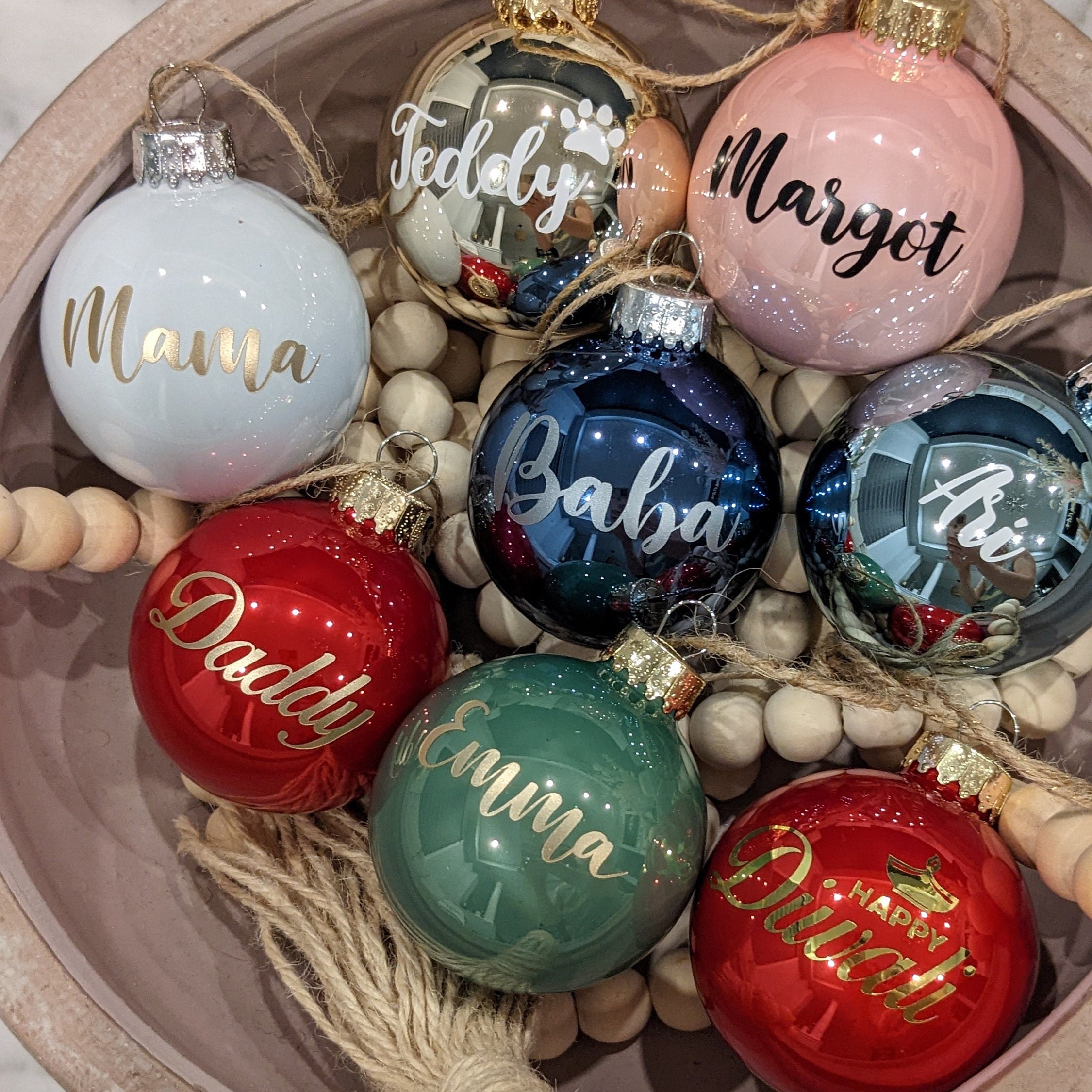 Personalized Christmas Ornaments | 2.25" | Glass Ornaments | Custom ...