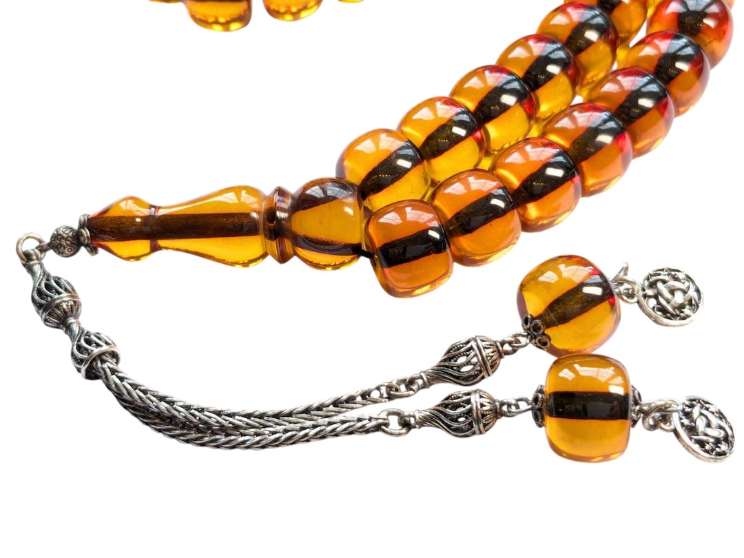 XL Lux Prayer Beads Turkish SIKMA Tesbih 925 Silver Tassel Tasbih ...