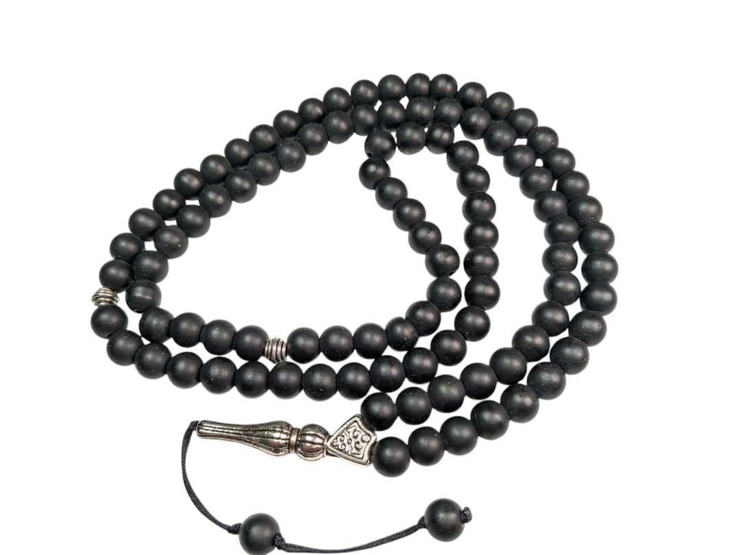 99 Matte Obsidian Prayer Beads: Turkish Tasbih Misbaha 278 - Etsy