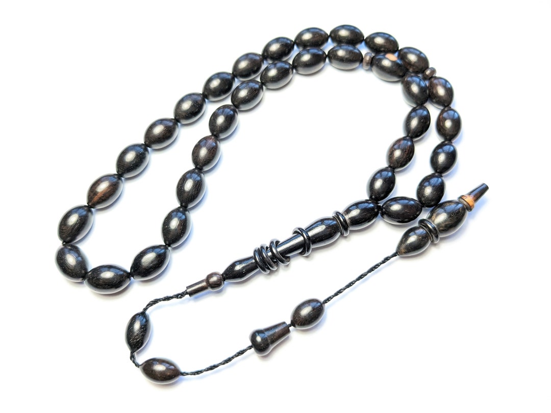 Ebony Blackwood Turkish Worry Beads Tasbih Agac Tesbih Misbaha Prayer ...