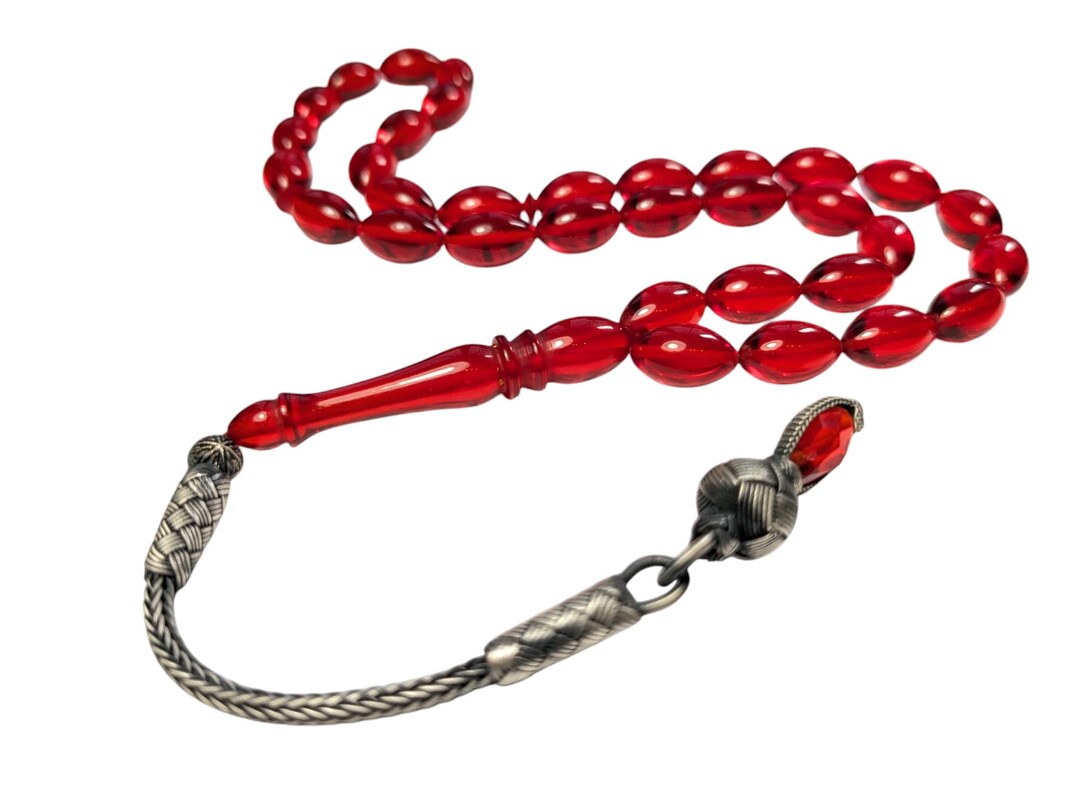 Amberoid Prayer Beads With Genuine Silver Kazaz Tassel - Etsy