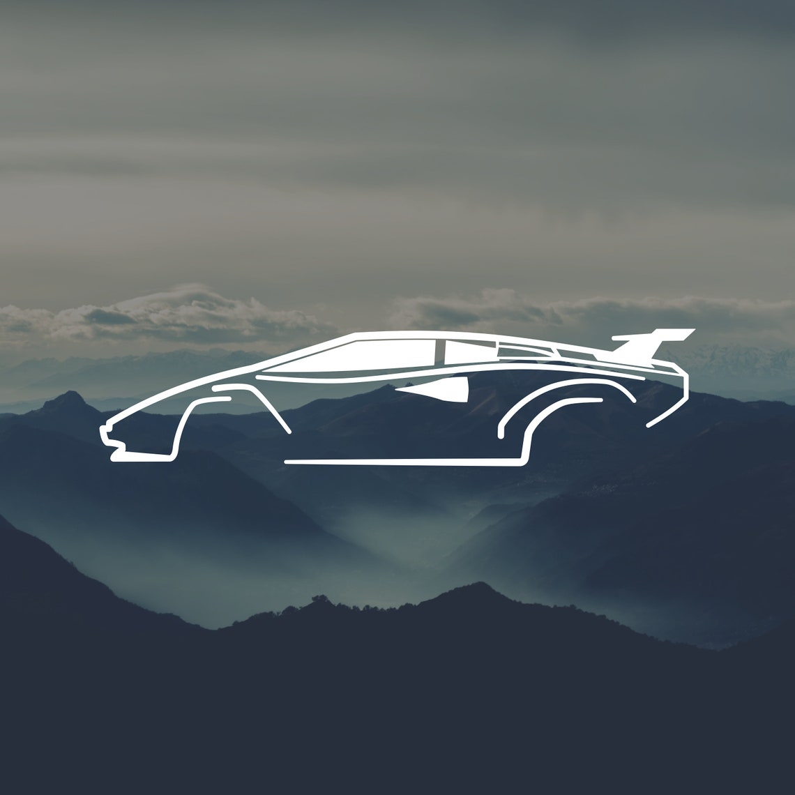 4 Pack Lamborghini Countach Silhouette Vinyl Decal Stickers | Etsy