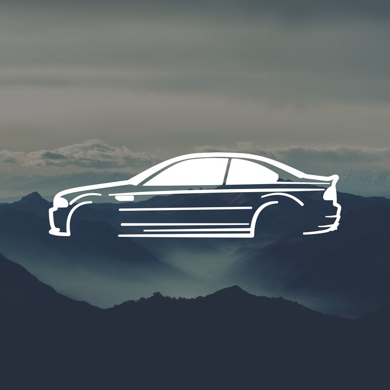 4 Pack BMW E46 M3 Silhouette Vinyl Decal Stickers | Etsy
