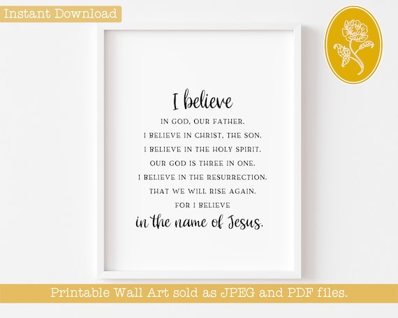 Printable Wall Art I Believe Home Printable Christian | Etsy