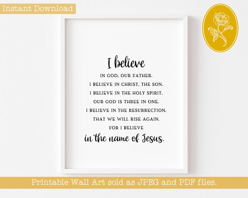 Printable Wall Art, I Believe, Home Printable, Christian Printable ...