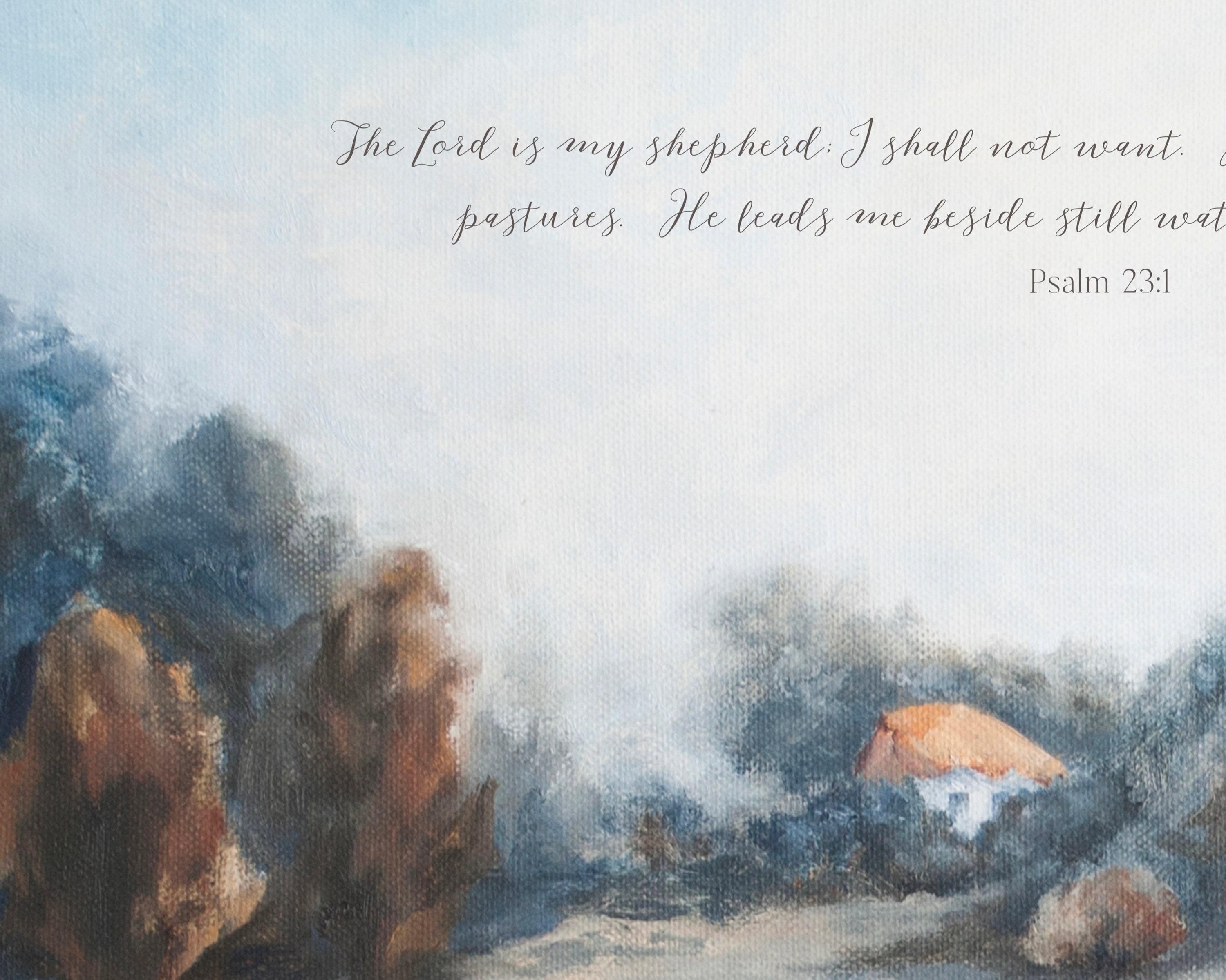 The Lord is My Shepherd Scripture Wall Art Printable, Landscape ...