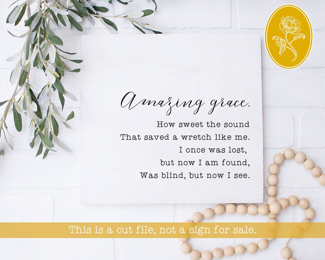 SVG FILES, Amazing Grace, Hymn Svg, Christian SVG, Instant Download ...