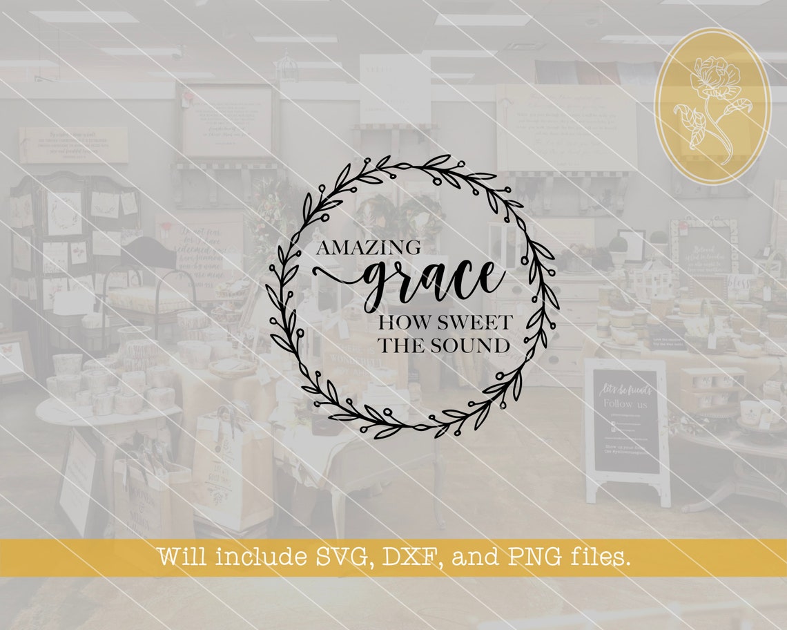 SVG FILES Amazing Grace Wreath Hymn Svg Christian SVG | Etsy