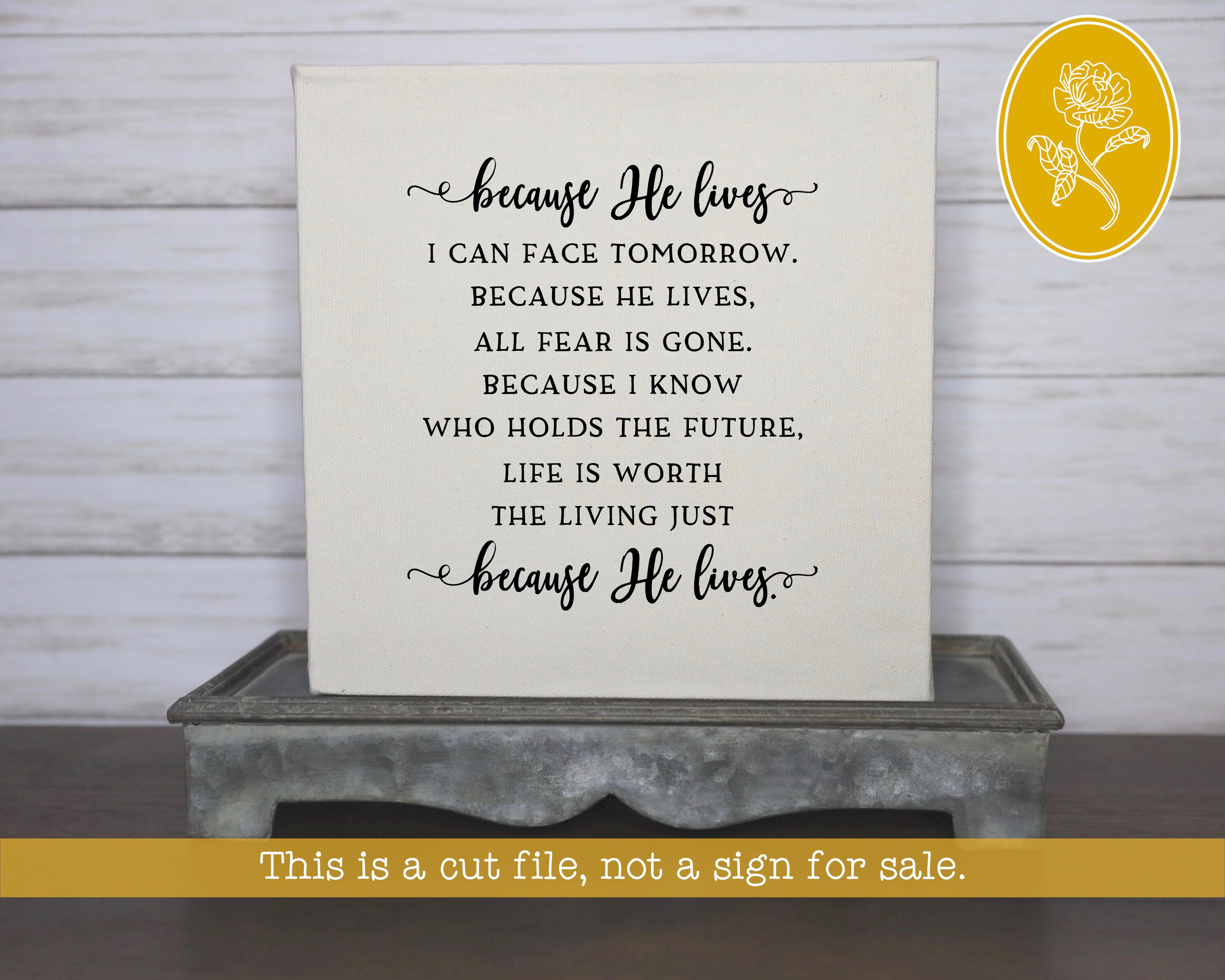 SVG FILES, Because He Lives, Hymn Svg, Christian SVG, Instant Download ...