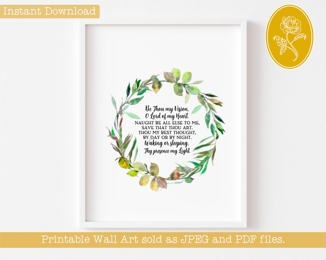 Printable Wall Art, Be Thou My Vision Printable, Christian Printable ...
