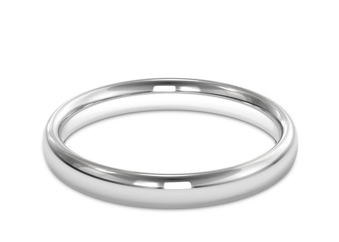 Platinum 950 3mm Medium Court Shape, Wedding Ring, Wedding Band, 3mm ...