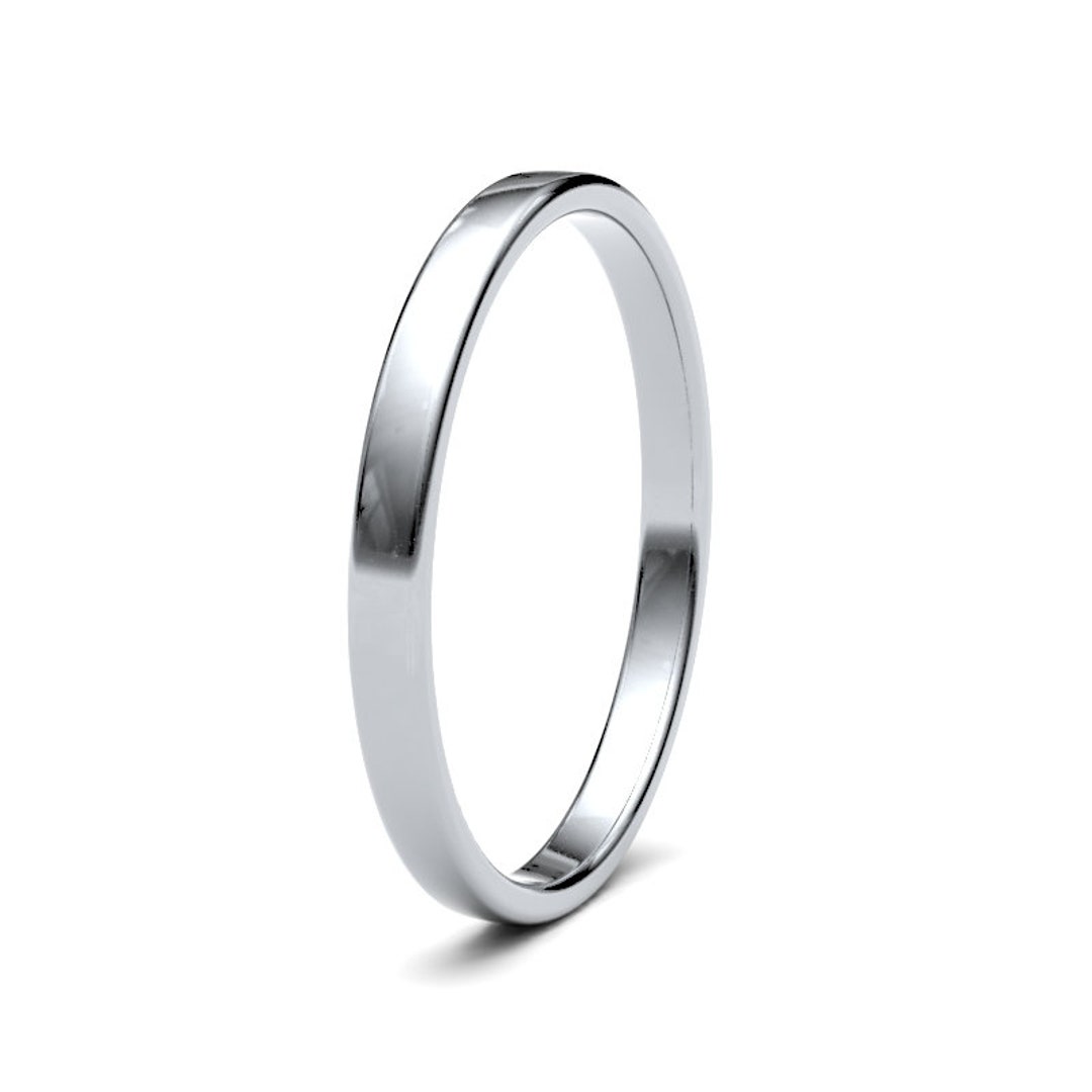 PLATINUM 2mm Court Wedding Band, Wedding Ring, Engagement Ring, 2mm ...