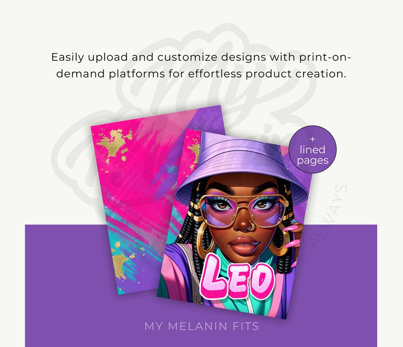 Leo Journal Cover Bundle | Melanin Art Journal Template | Black Women ...