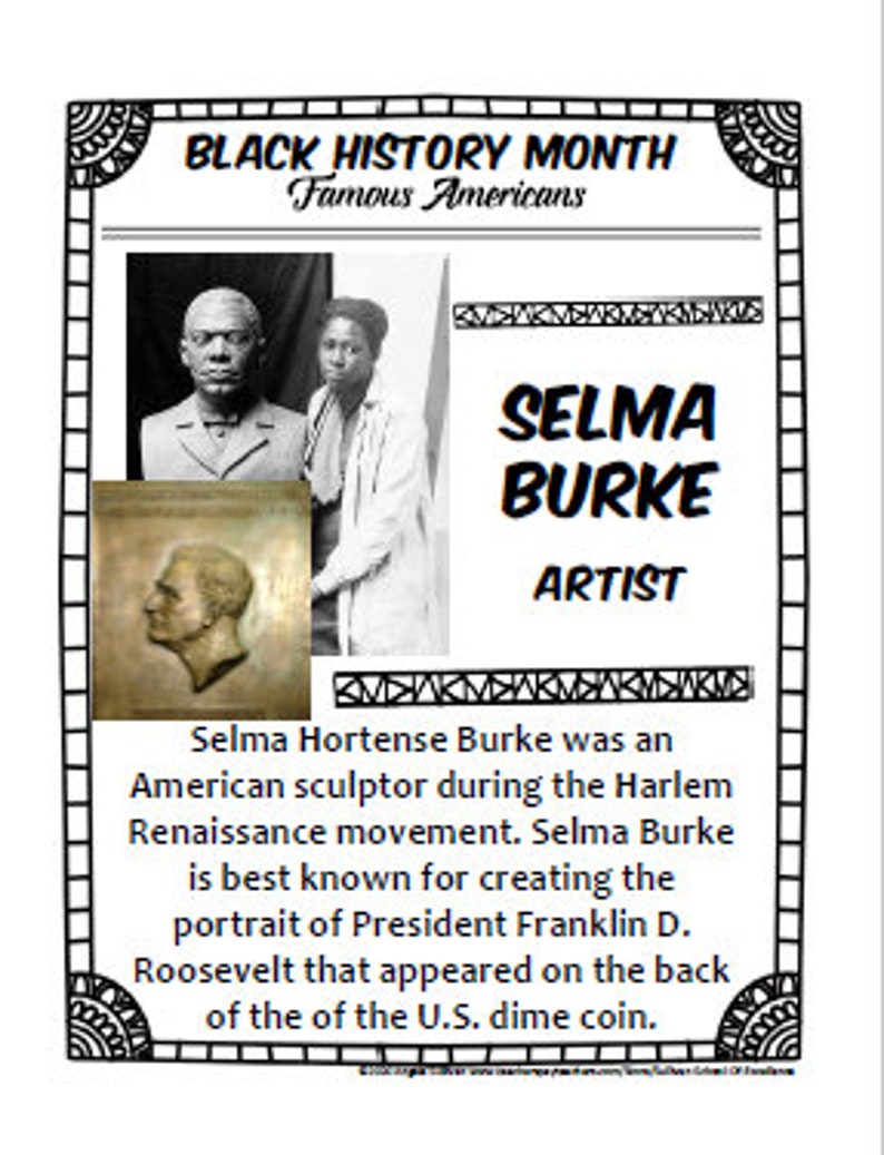 Black History Month Bulletin Board: 36 African-american Biographies ...