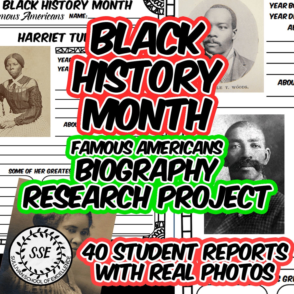 Printable Black History Month Research Project: 40 African-americans ...