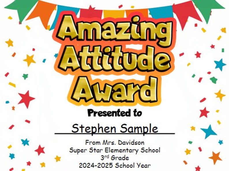 Editable Class Awards: 25 End-of-year Certificates (PDF Download ...