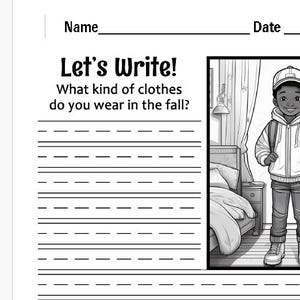 15 Writing Prompts Fall Autumn Thanksgiving Halloween, Lined Pages ...