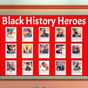 Black History Month Hero Bulletin Board Poster Biographies: 15 African ...