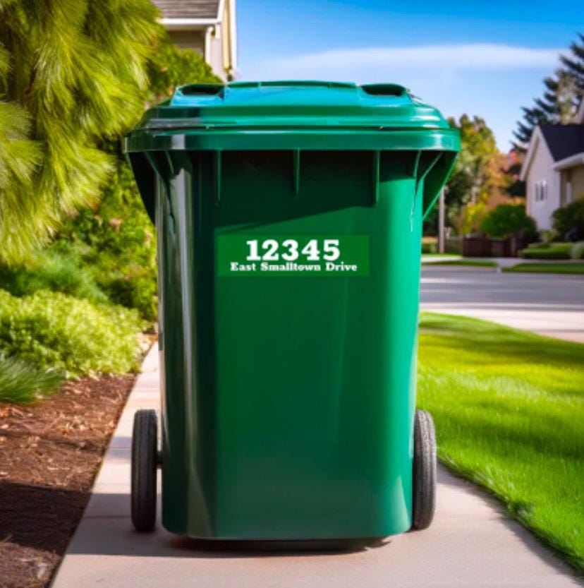 Custom Garbage Bin Trash Can Label Waterproof Decal Sticker ...