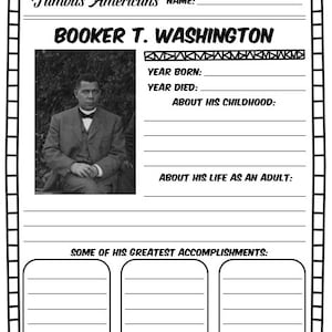 Printable Black History Month Research Project: 40 African-americans ...