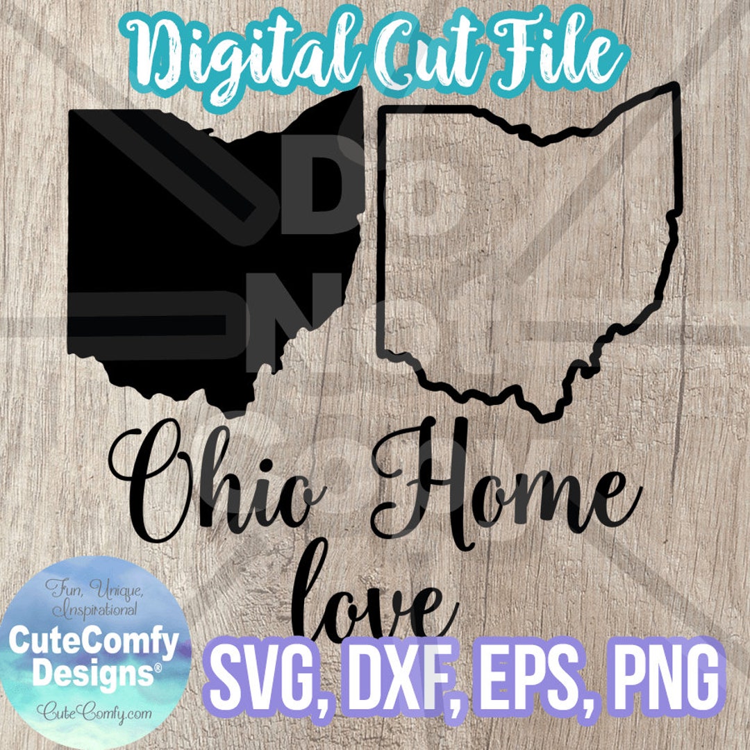 Ohio Shape SVG DXF PNG Eps Design Cut File State Template for ...