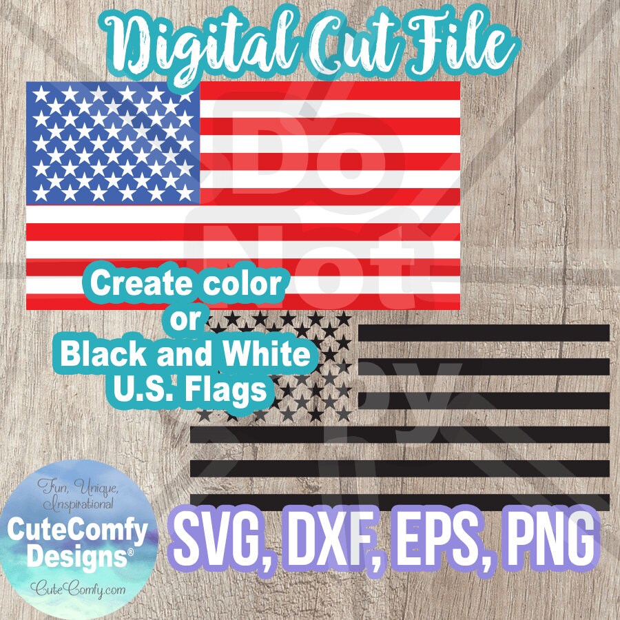 American Flag SVG DXF Png Eps Patriotic US Flag Design Cut File for ...