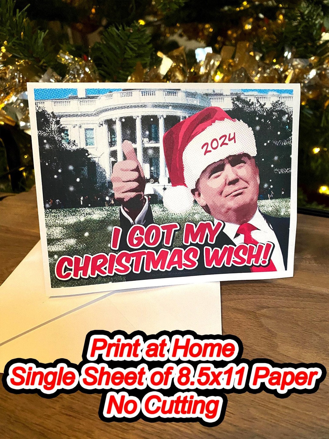 Printable Donald Trump Christmas Card MAGA Funny Santa Claus Holiday ...