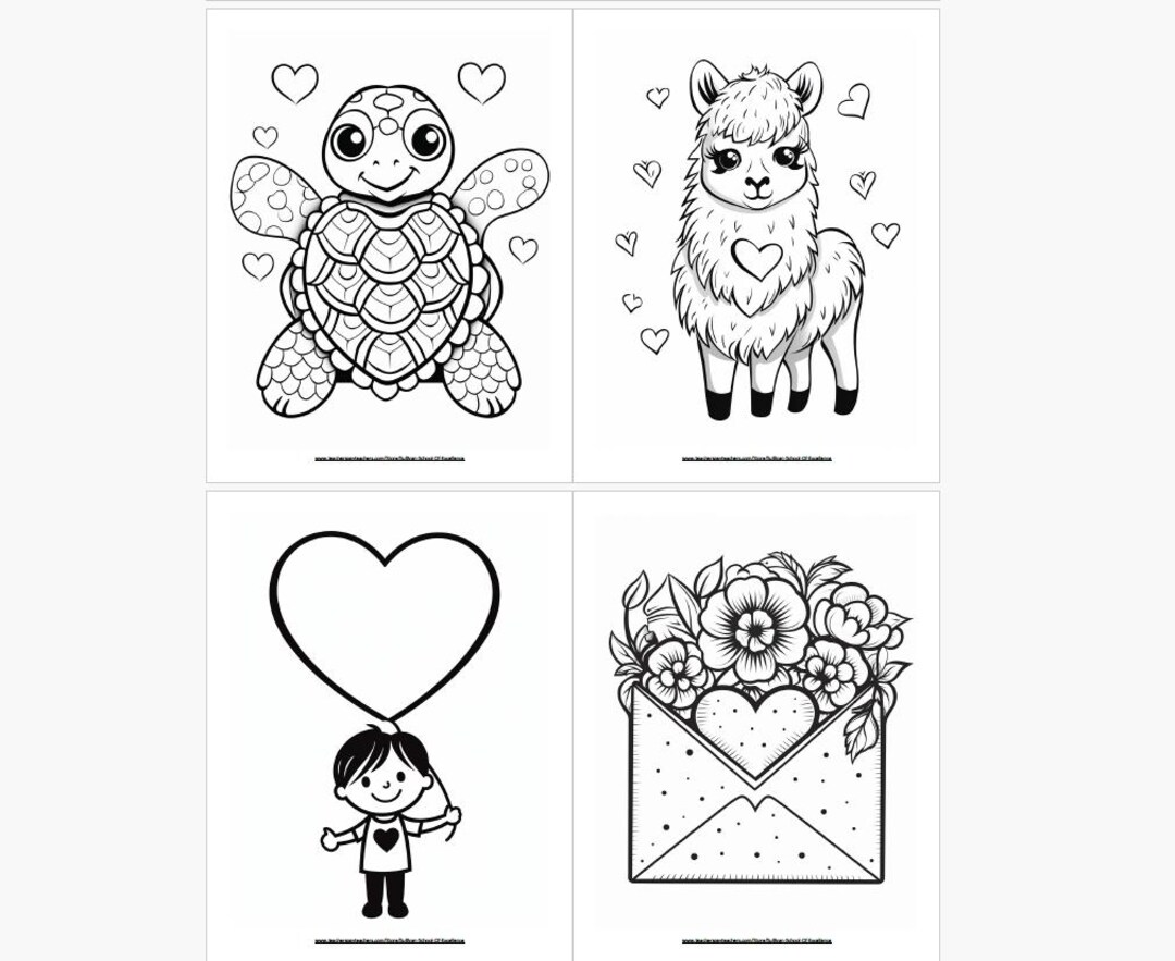 25 Valentines Day Coloring, Drawing, Writing Pages Printable Pdf ...