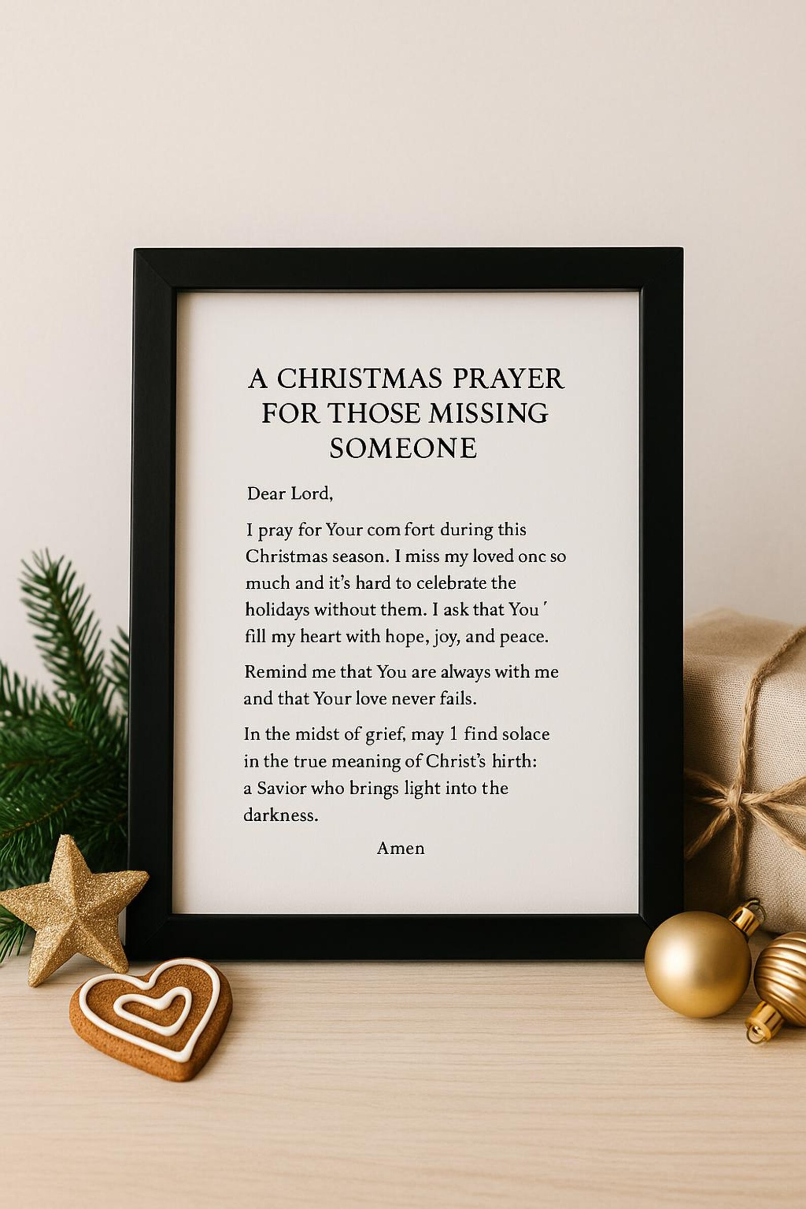 A Christmas Prayer for Those Missing Someone | Printable Letter ...