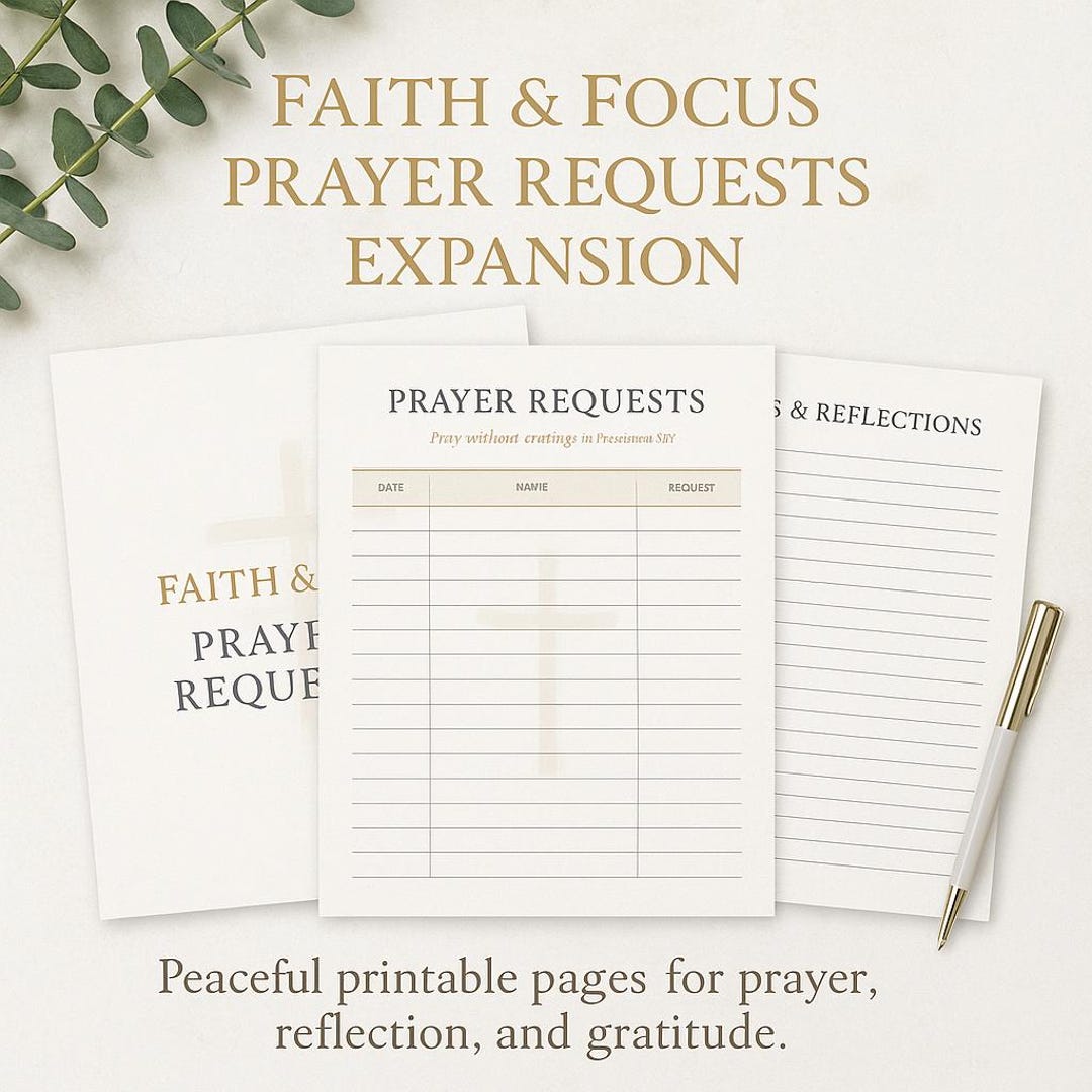 Faith & Focus Prayer Request Printable | Christian Journal Page ...