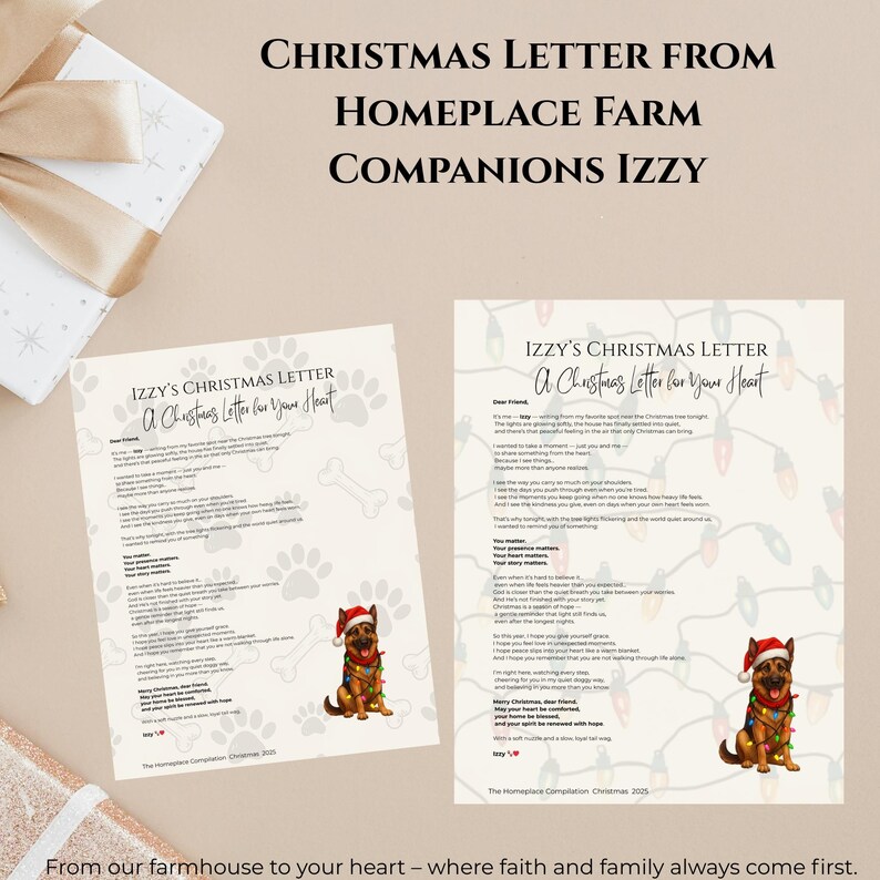 Izzy’s Christmas Letter for Adults • Farmhouse Printable • Paw ...