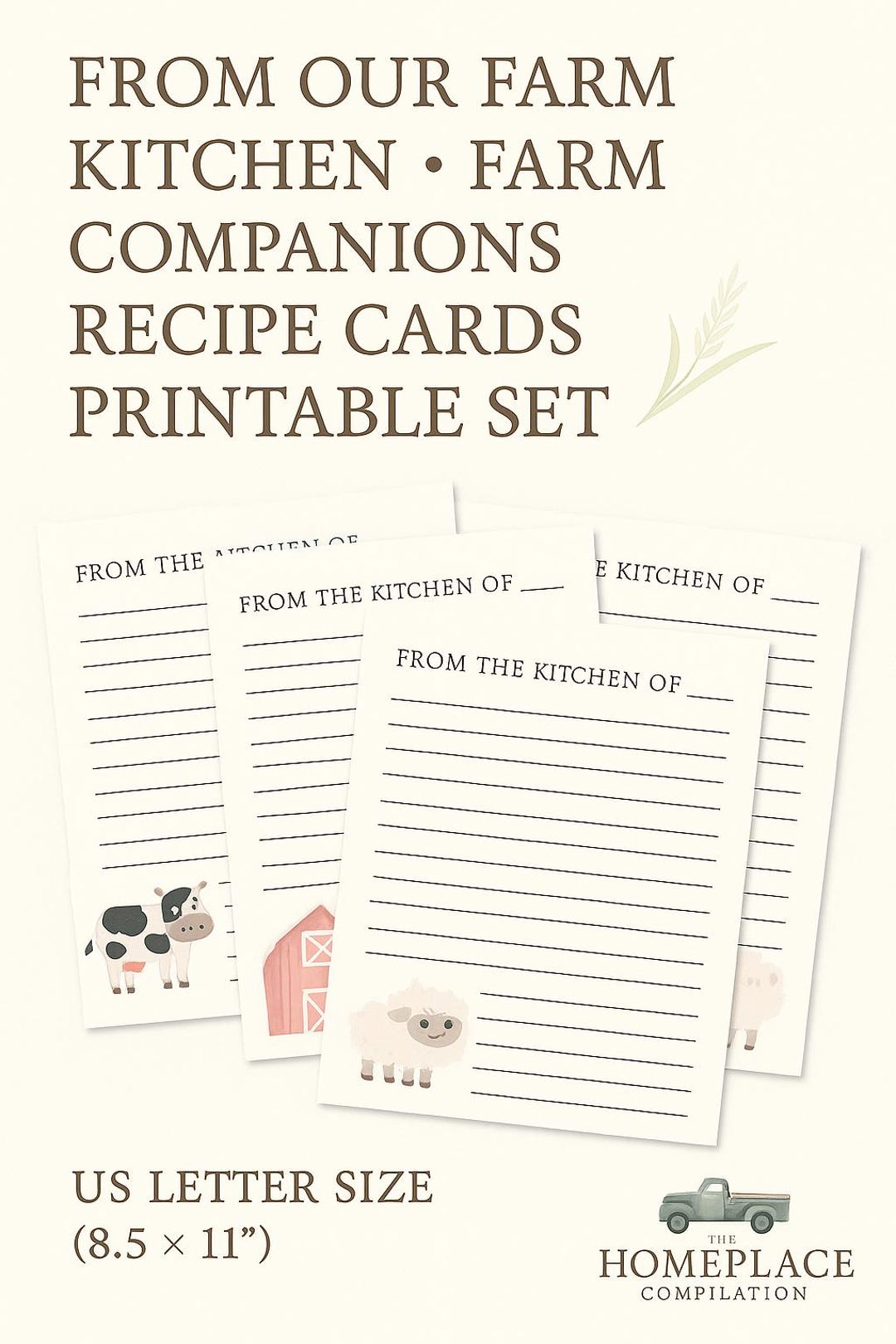 Faith, Family & Farm — Printable Recipe Card Set | Farm Companions ...