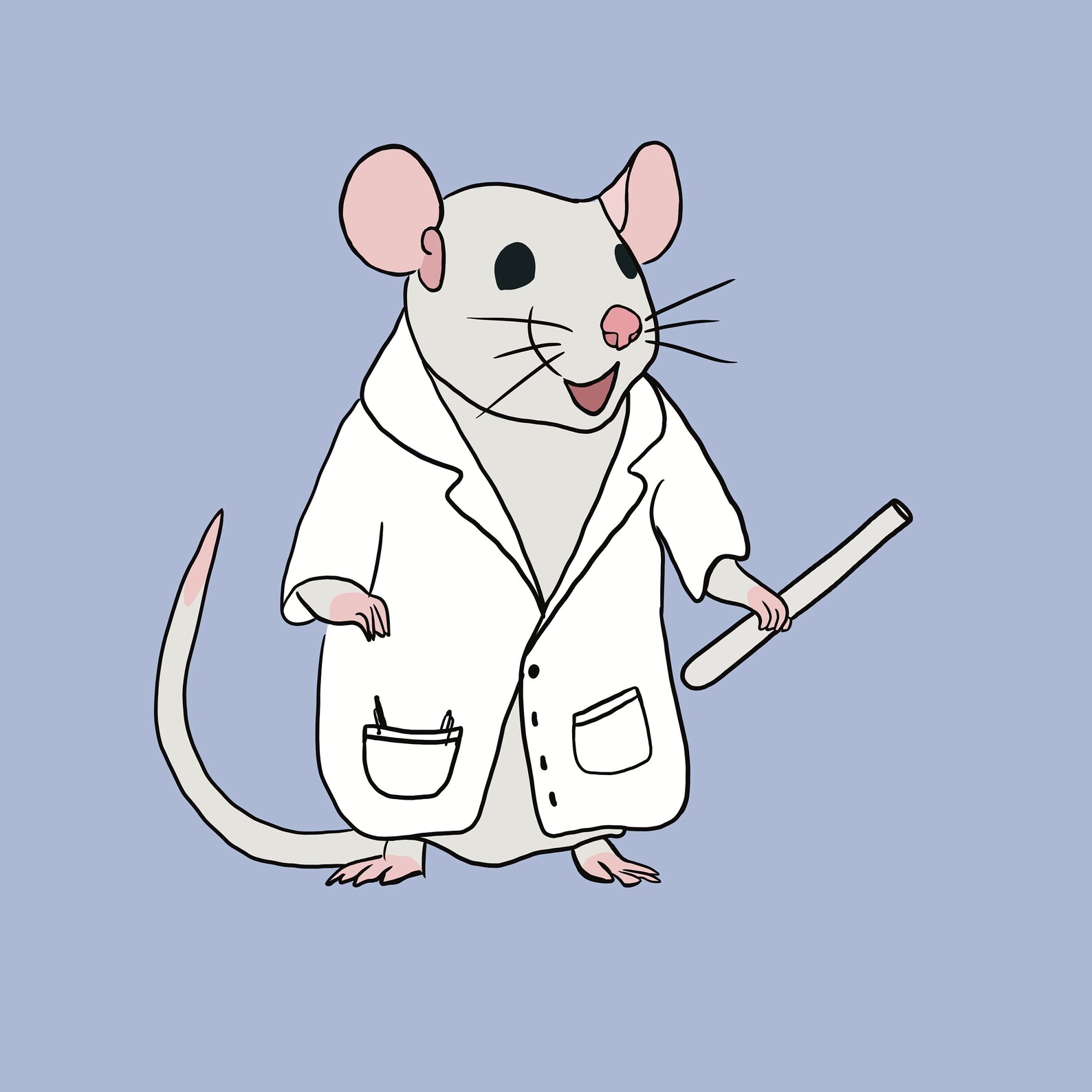 Lab Rat in A White Lab Coat Sticker, Sticker for Water Bottles, Laptop ...