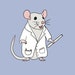 Lab Rat in A White Lab Coat Sticker, Sticker for Water Bottles, Laptop ...