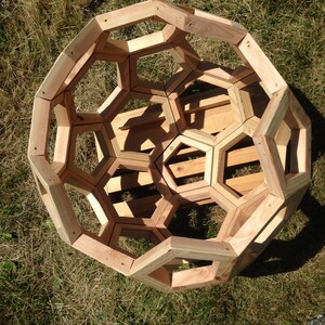 Sculpture design wooden Hexagon geometric Pentagon geodesique | Etsy
