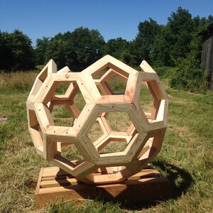 Sculpture design wooden Hexagon geometric Pentagon geodesique | Etsy