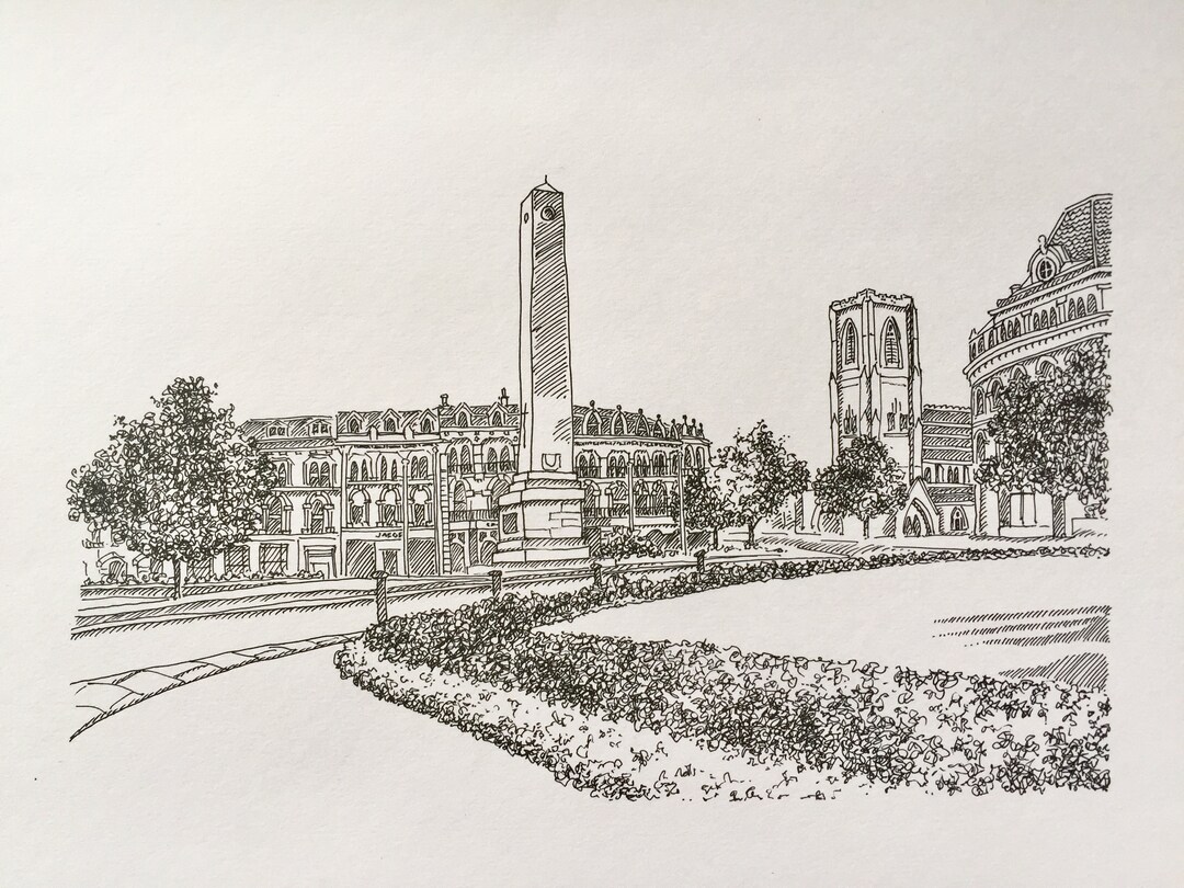 Cenotaph Harrogate, Hand Drawn Image, Pen and Ink, Drawing - Etsy