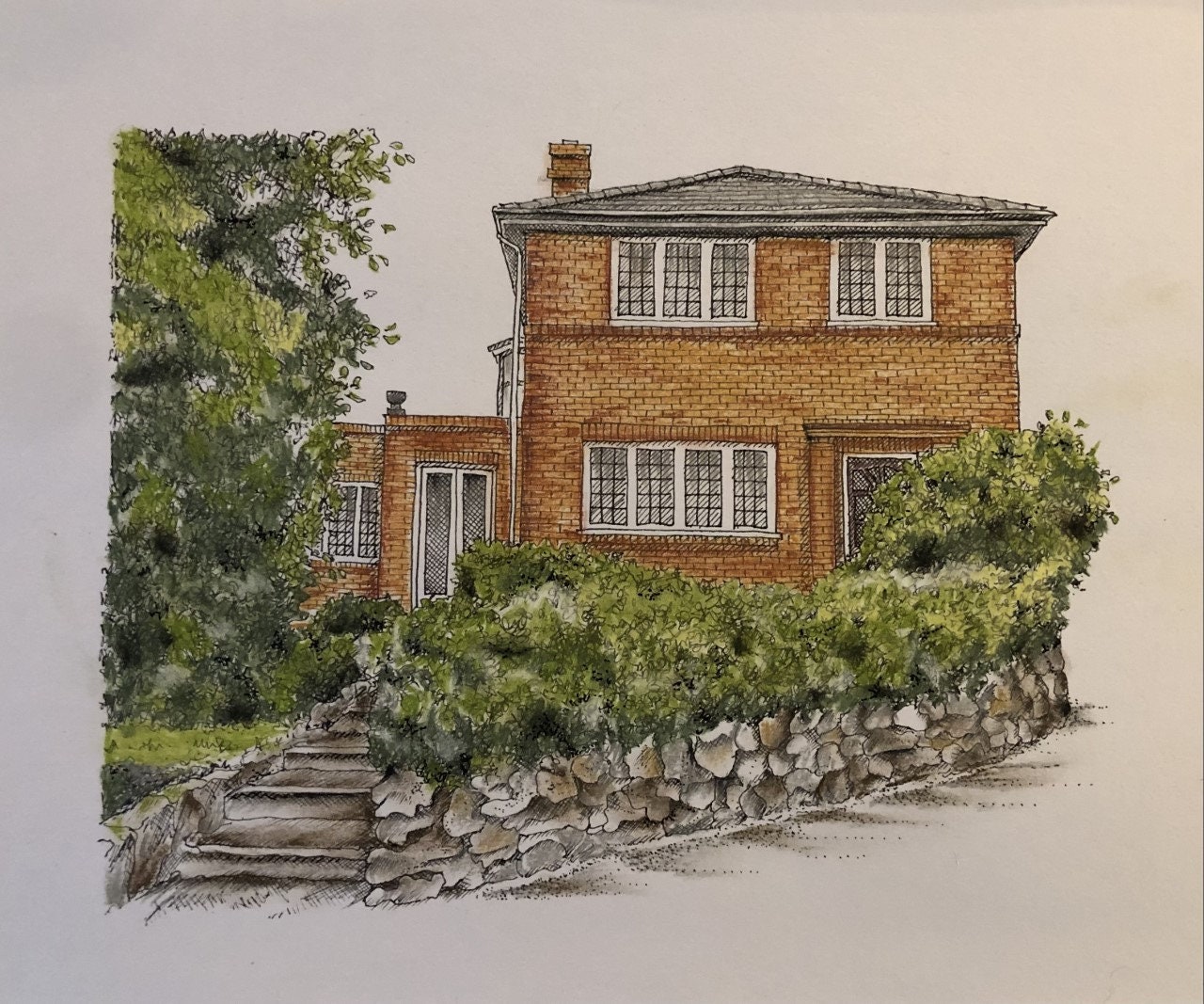 Hand Drawn House Drawing, Bespoke Picture of Your Home, Housewarming ...