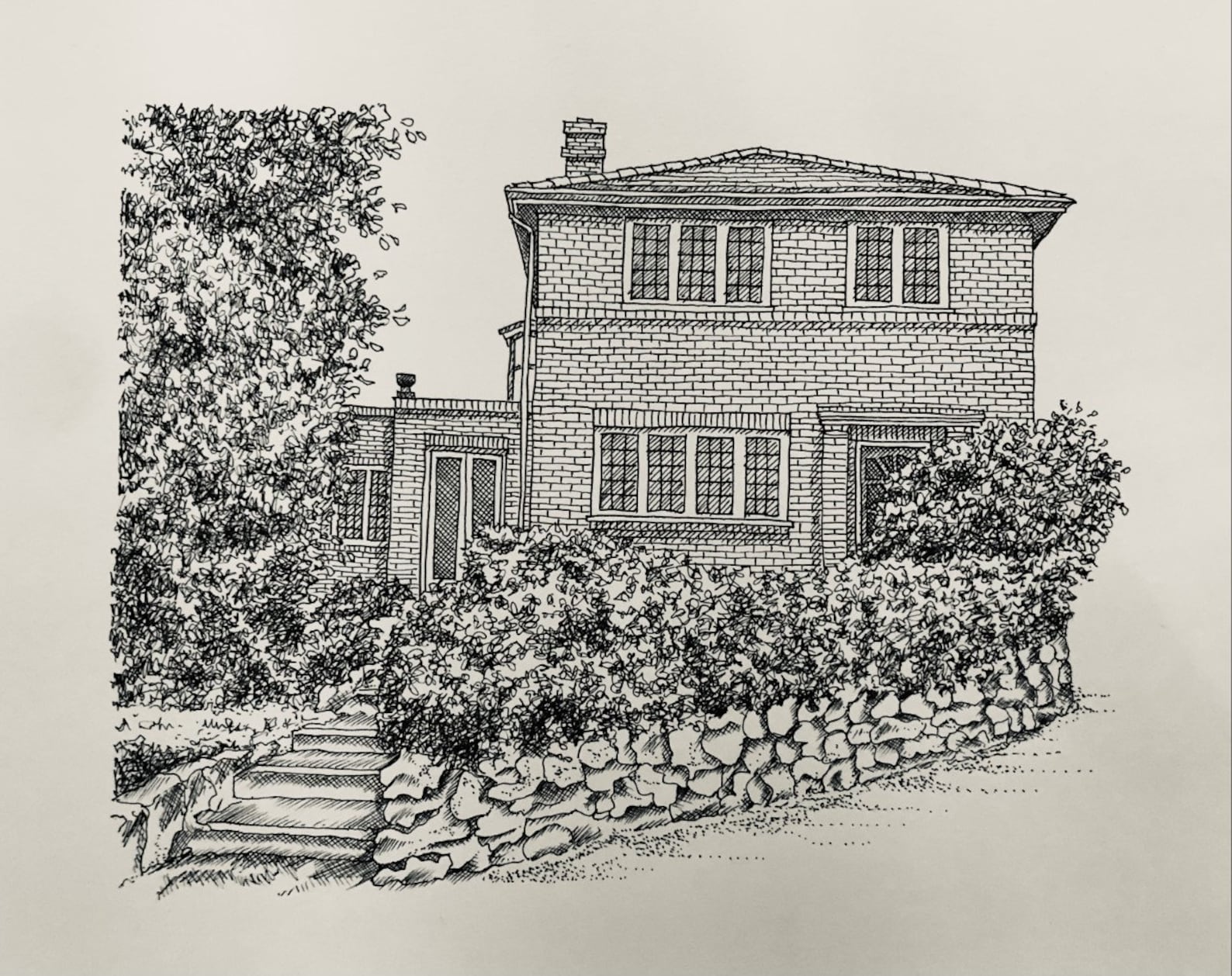 Hand Drawn House Drawing, Bespoke Picture of Your Home, Housewarming ...