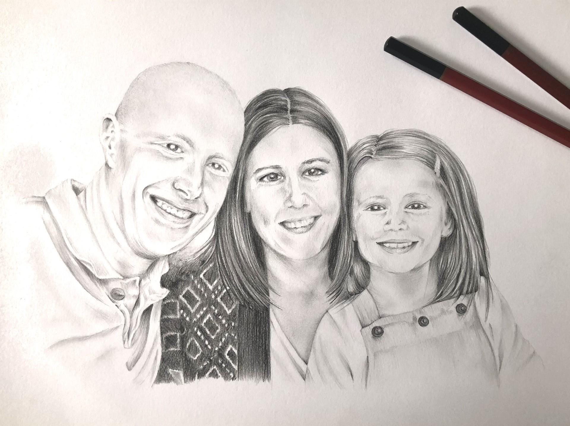 Pencil Portrait. Hand Drawn From a Photo, Beautiful Detail and ...