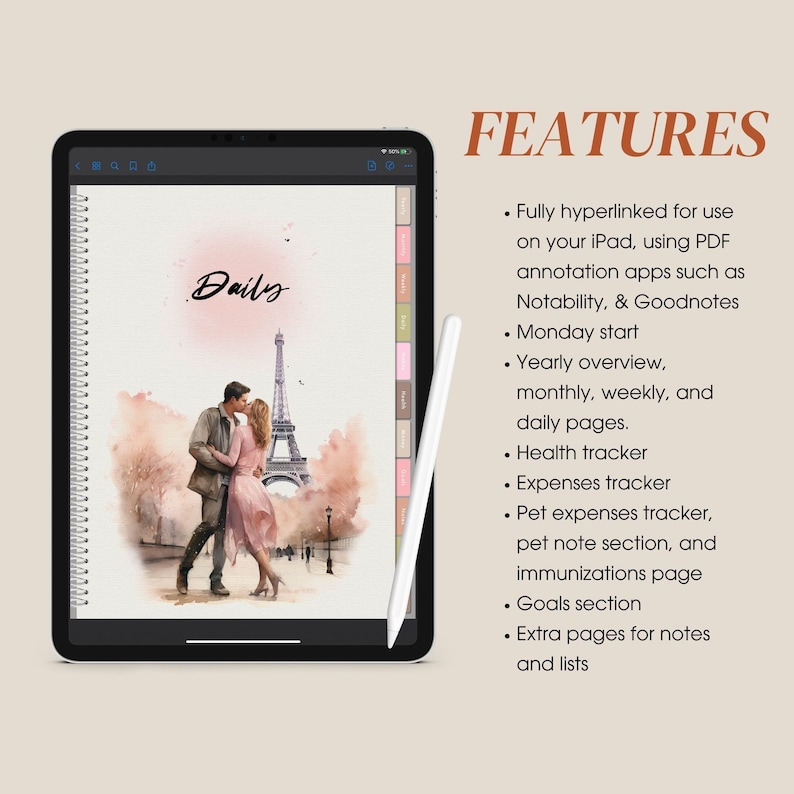 Digital Planner, Goodnotes Planner, Daily Digital Planner, iPad Planner ...