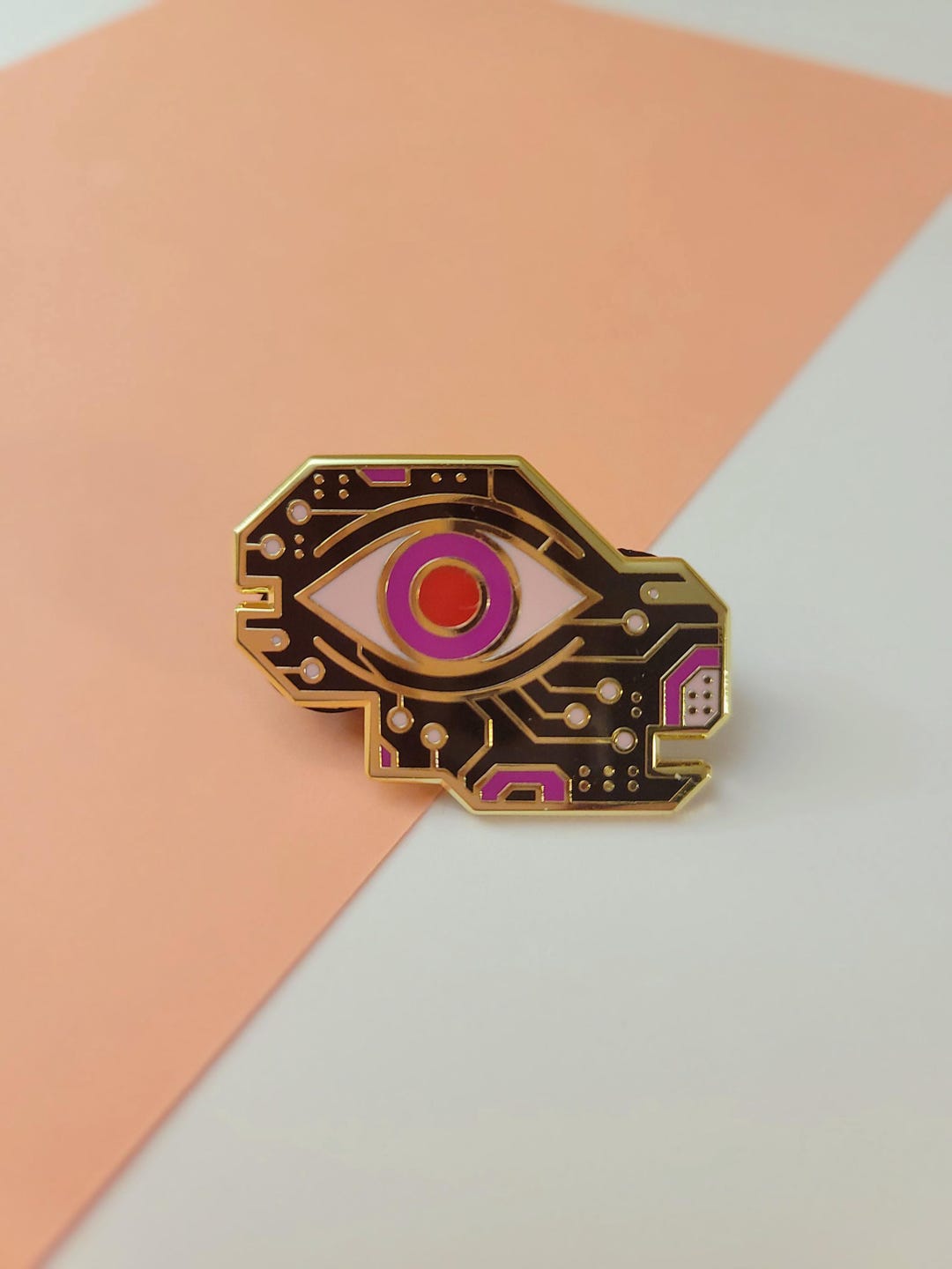 Cyber Eye Black Enamel Pin - Etsy