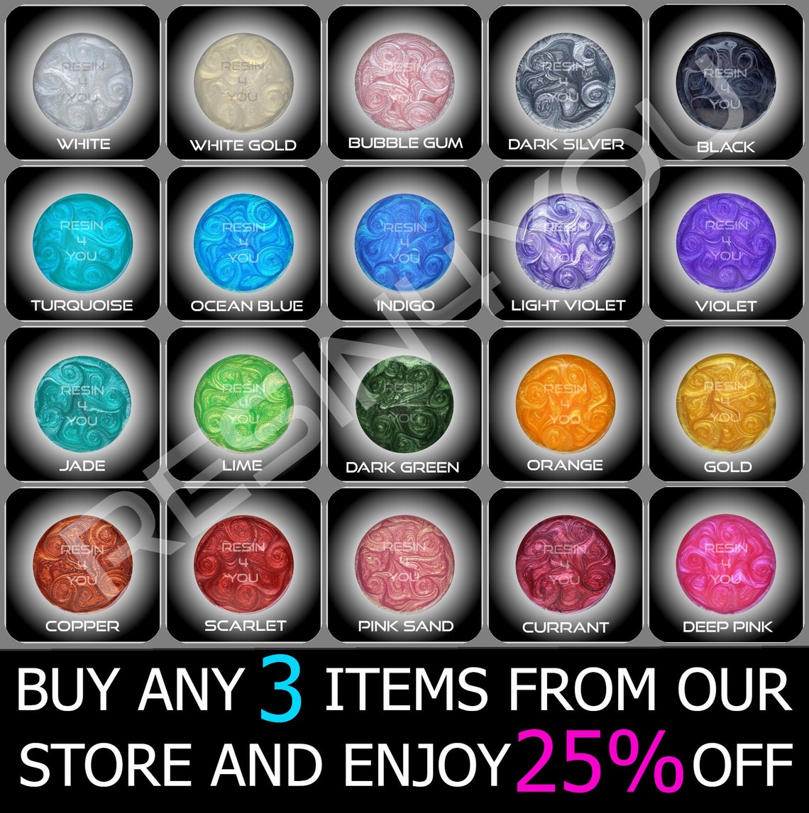 Premium Pearl Mica Powder Metallic Epoxy Resin Pigment Dye | Etsy UK