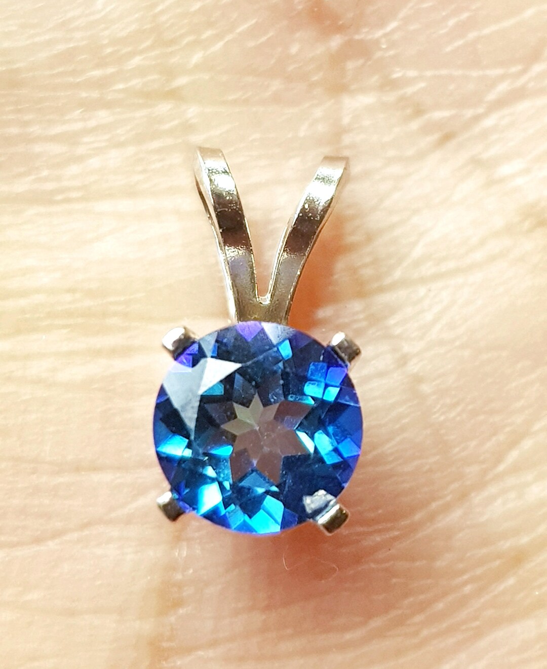 1CT Natural Blue Green Neptune Garden Topaz Solid 14K White Gold ...
